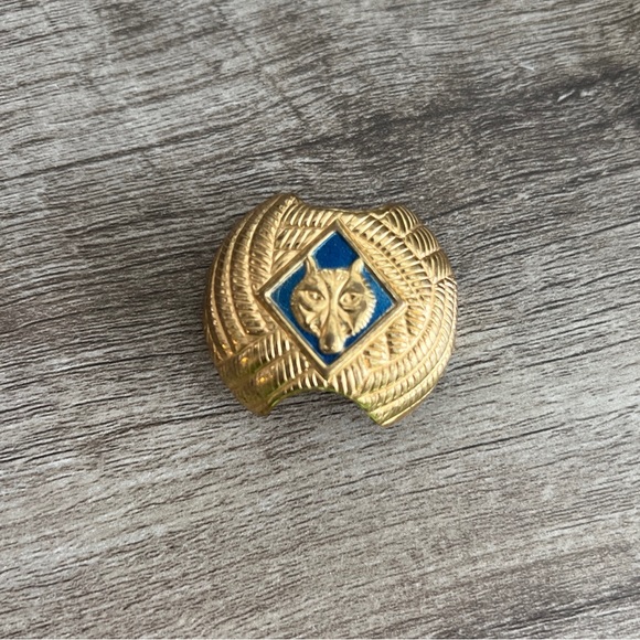 Other | Vintage Cub Scouts Wolf Neckerchief Scarf Metal Slide Clasp ...